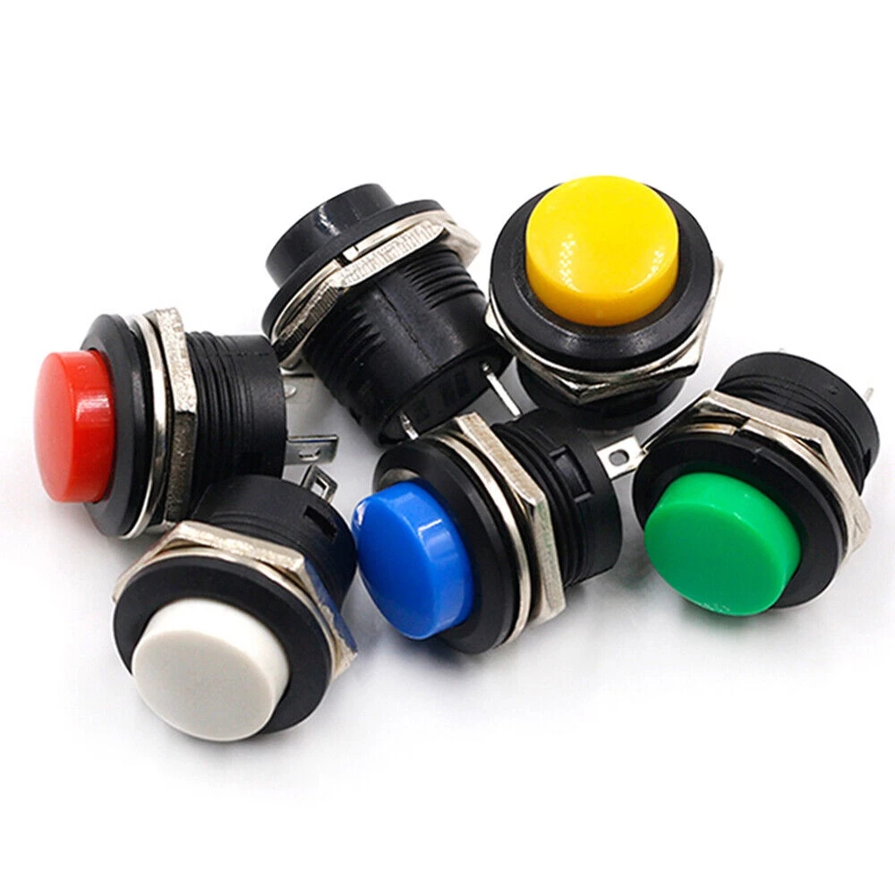 Jual SAKLAR PUSH ON SWITCH PUSH BUTTON BULAT PLASTIK 2 KAKI 3A 250V R13 ...