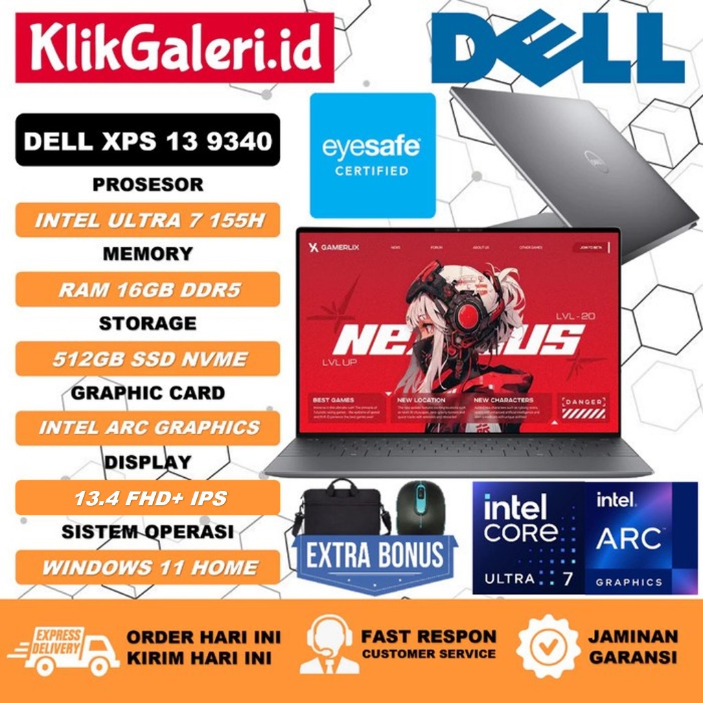 Jual Dell XPS 13 9340 Intel Ultra 7 155H 16GB DDR5 1TB SSD FHD+ WUXGA ...