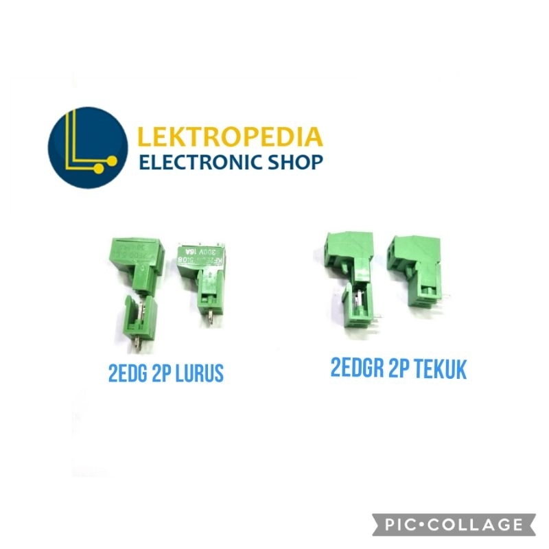Jual Terminal Block 5.08 2p 2pin Lurus Tekuk 2EDGR 2EDG Green Plugable ...