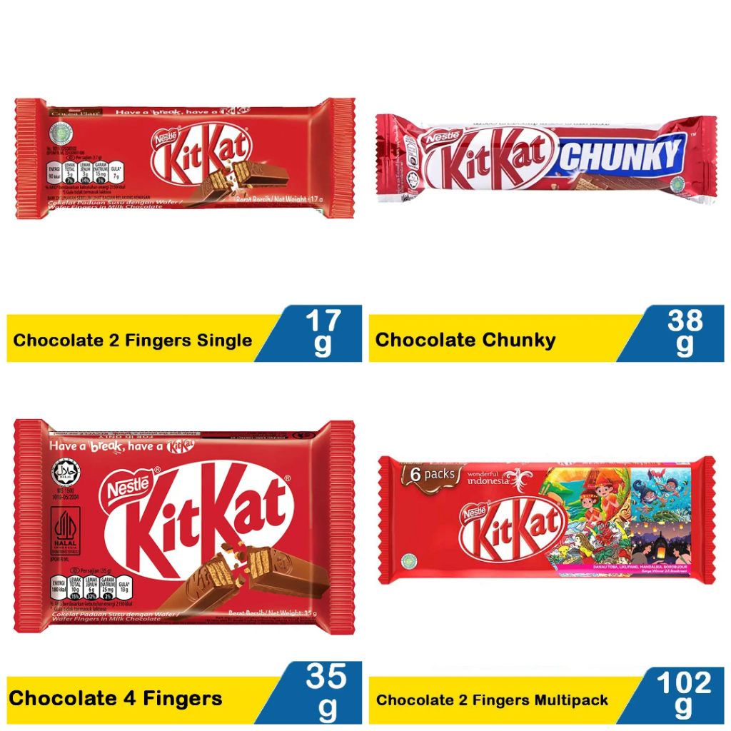 Jual nestle kitkat wafer varian kemasan biskuit rasa cokelat susu milk ...