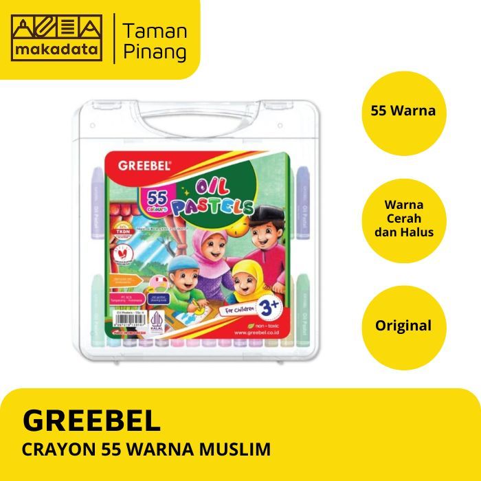 Jual CRAYON / OIL PASTEL GREEBEL ISI 55 WARNA EDISI MUSLIM (1 PCS ...