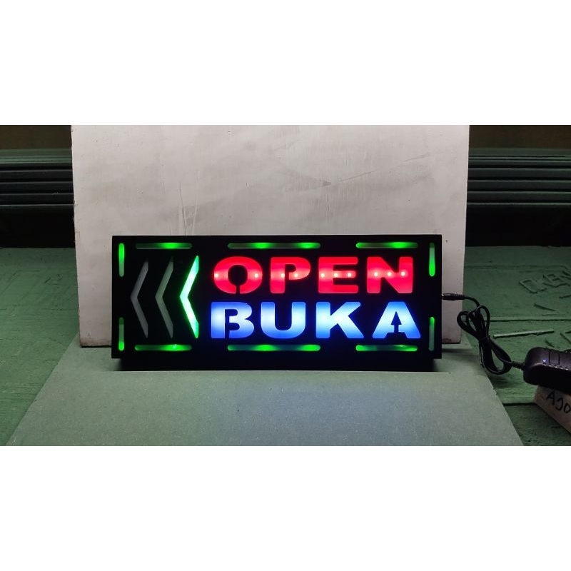 Jual Lampu tulisan buka open / lampu rgb / lampu hias | Shopee Indonesia
