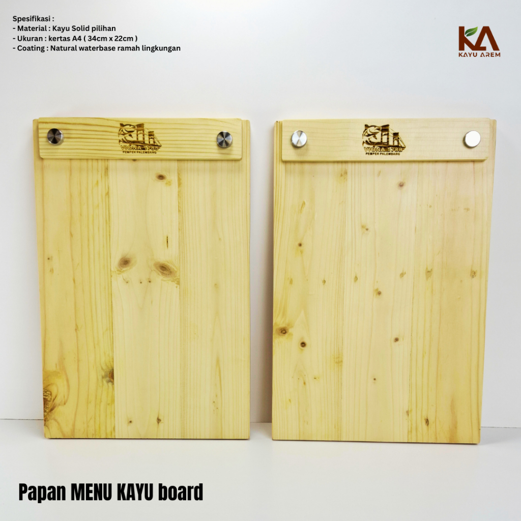 Jual Papan MENU KAYU Board / Buku Cover Menu A4 Resto Cafe Custom ...