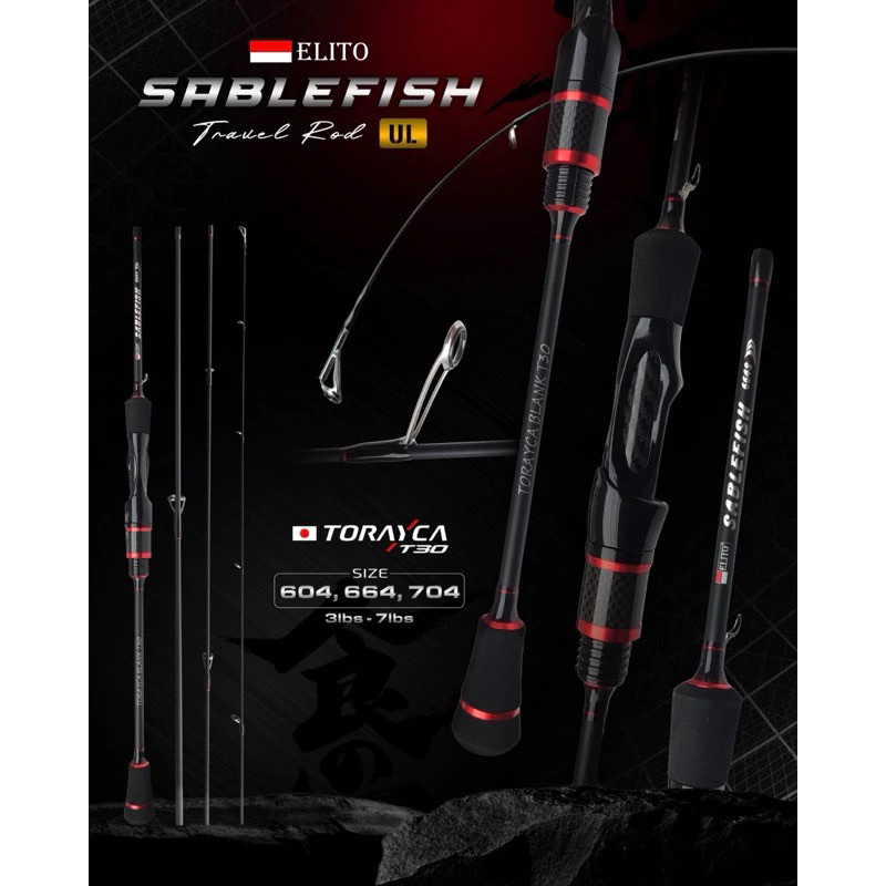 Jual JORAN TRAVEL ROD UL SPINNING ELITO SABLE FISH 604S 180CM 3-7LB ...