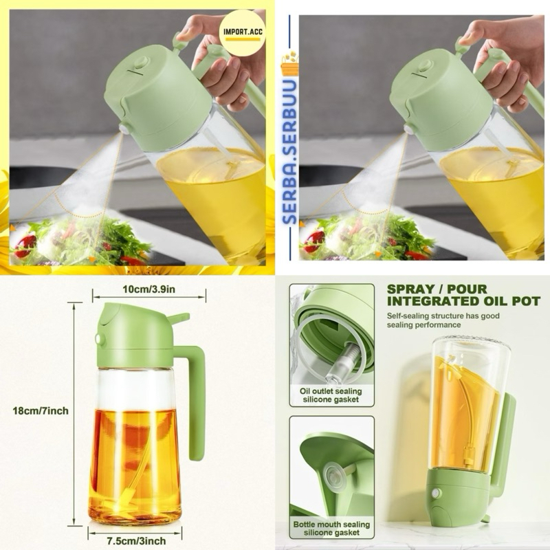 Jual (BOTOL MINYAK SPRAY) Oil Botol Kaca Spray Wadah Minyak Serbaguna ...