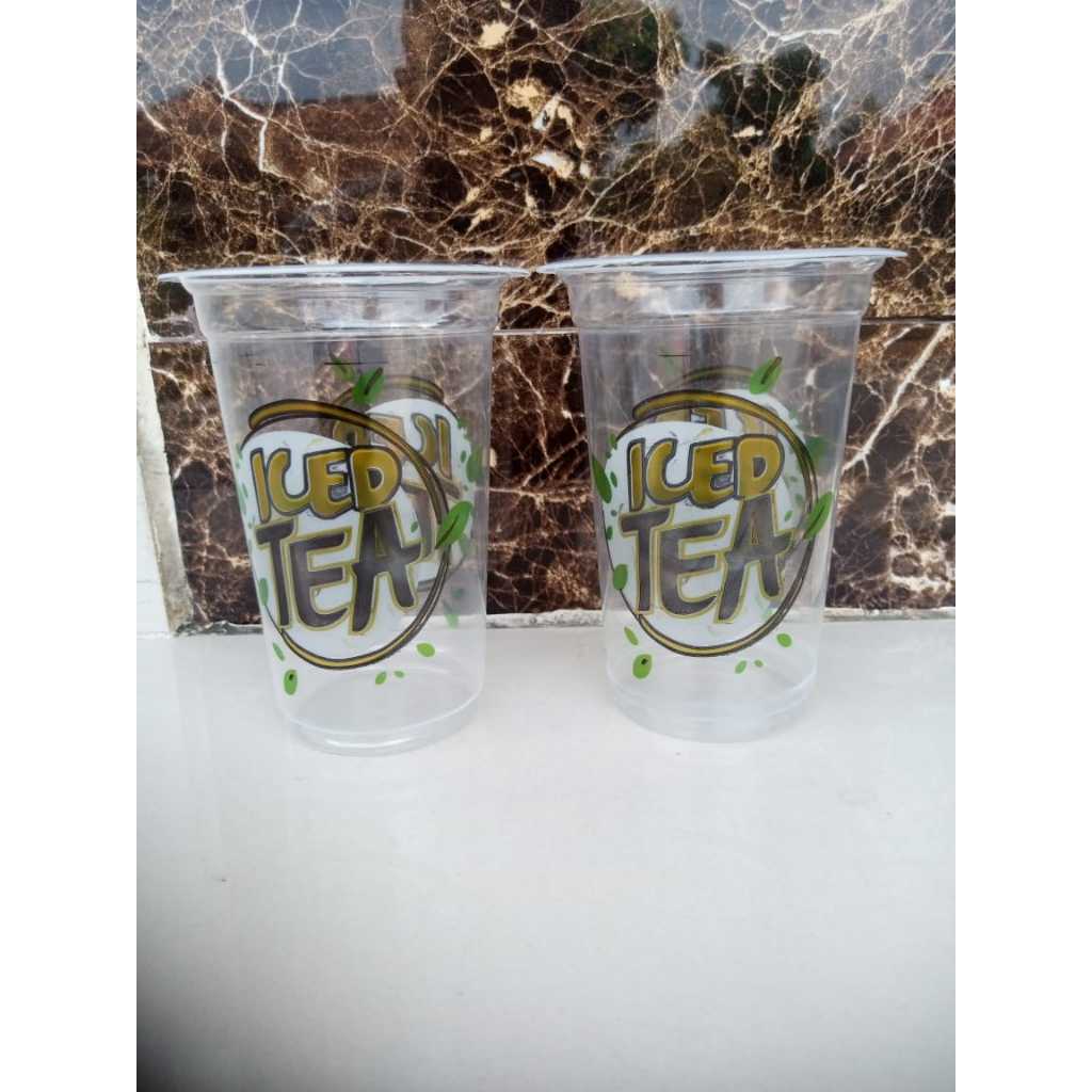 Jual Gelas Plastik Es Teh Iced Tea 14 oz Isi 50 Pcs | Shopee Indonesia