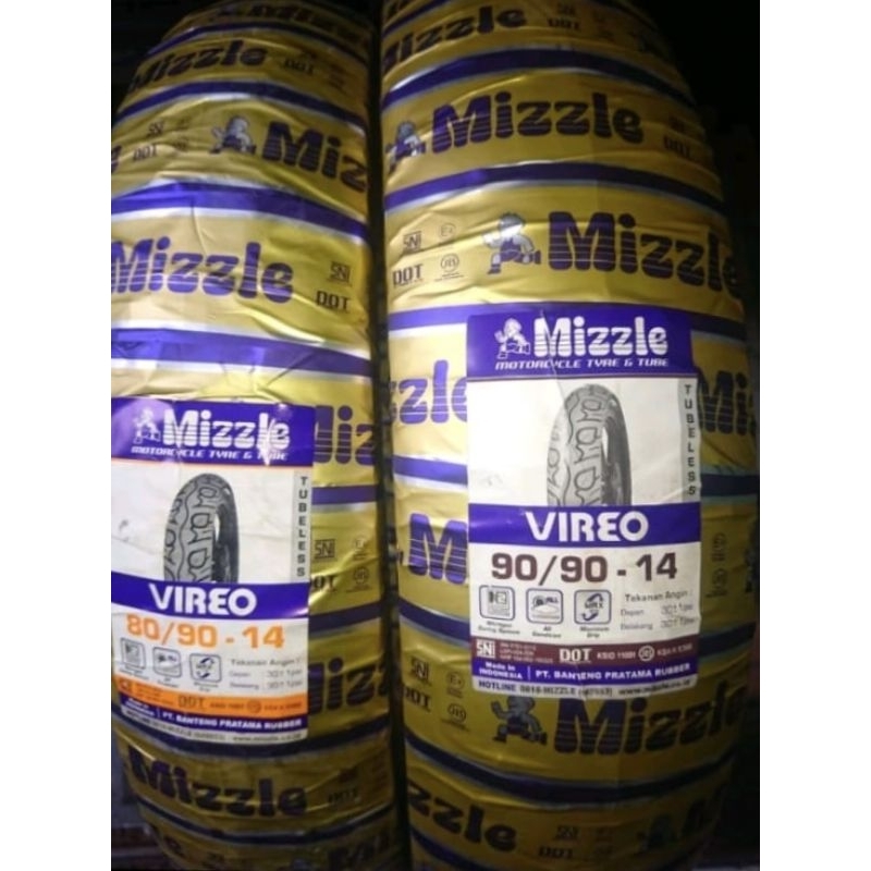 Jual Paket Ban Tubeless Matic Honda Beat, Vario etc, Mizzle Vireo 80/90 ...