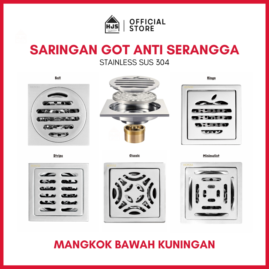 Jual [HJS] Saringan Got Stainless SUS 304 Smart Floor drain Anti Serangga Anti Bau Mangkok ...