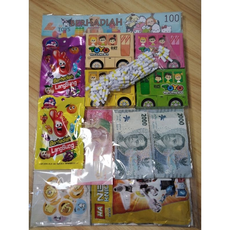 Jual LOTRE BERHADIAH Pasangan kotak berhadiah 100pcs Semua dapat Hadiah ...
