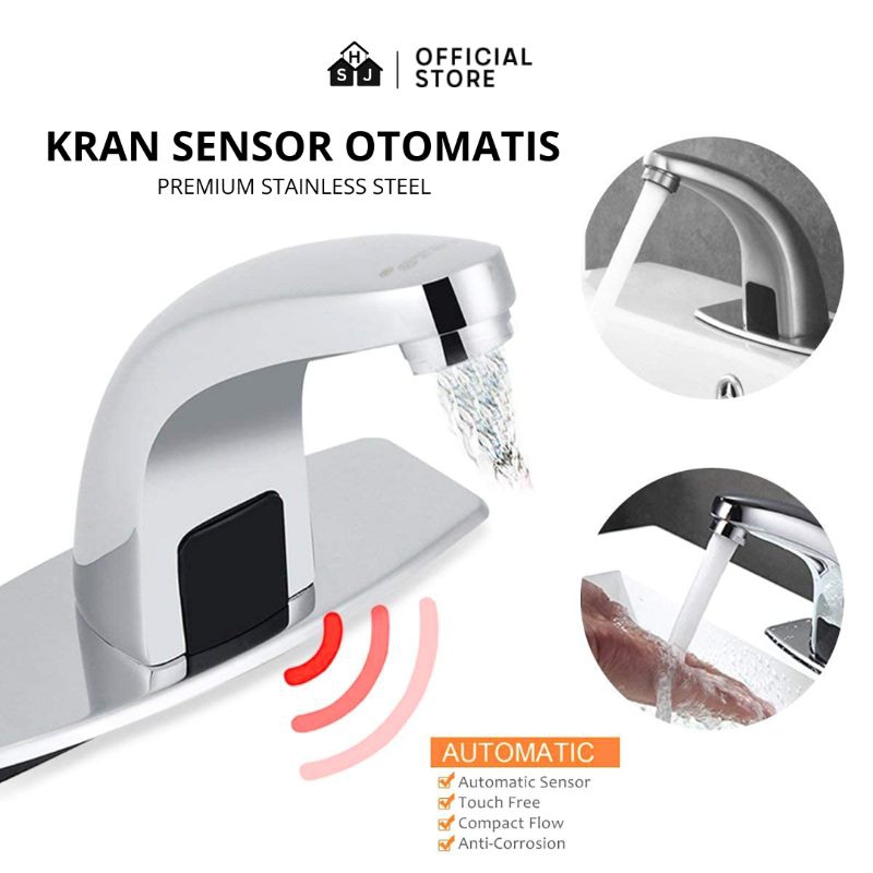 Jual Keran Air Sensor Otomatis Stainless / Touchless Bathroom Sink ...
