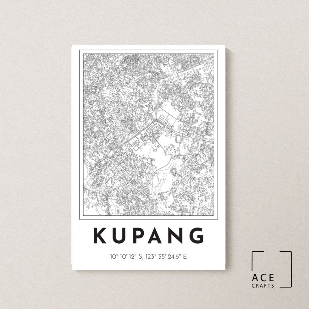 Jual Kupang Indonesia City Map hiasan dinding poster peta kota city map ...