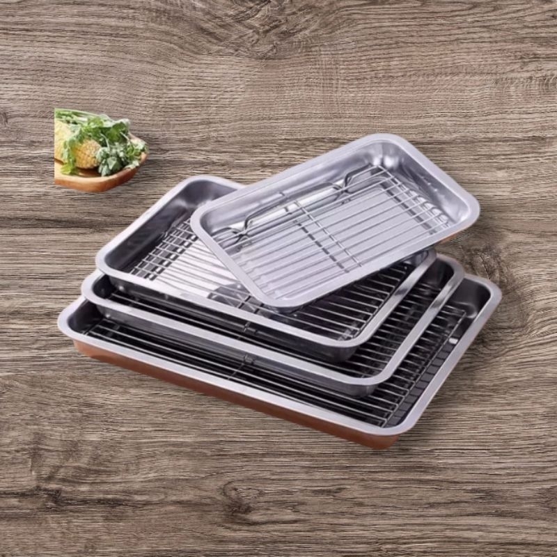 Jual set cooling rak Peniris minyak dan saringan nampan tirisan persegi ...