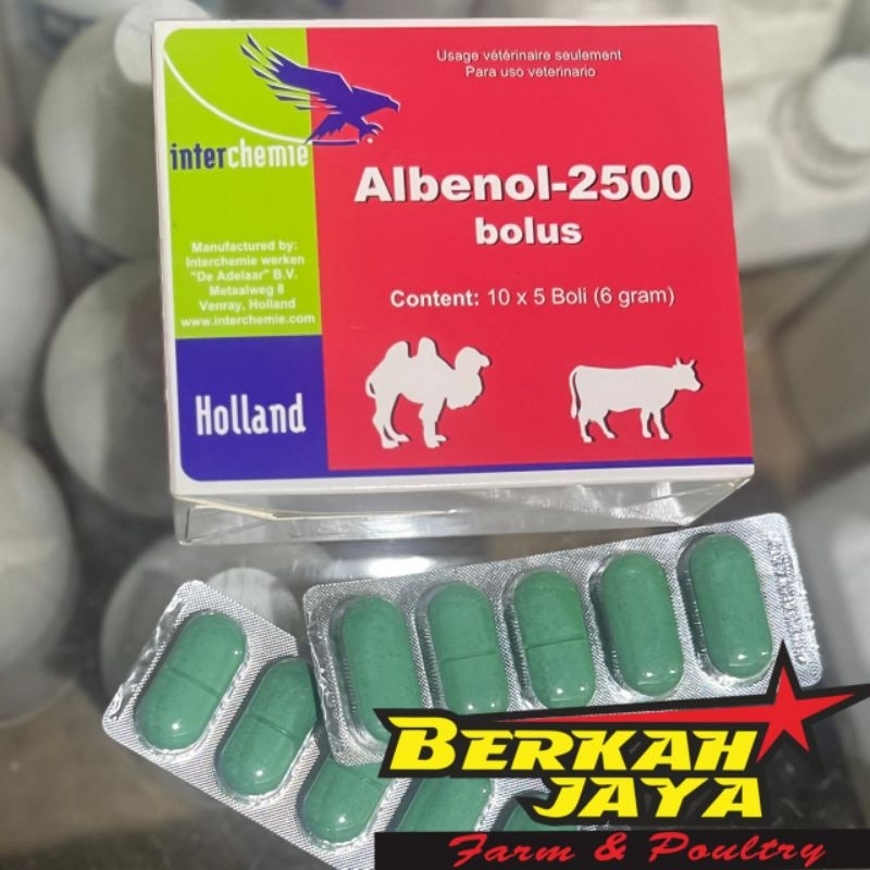Jual ALBENOL 2500 bolus obat cacing sapi kerbau kambing domba | Shopee ...