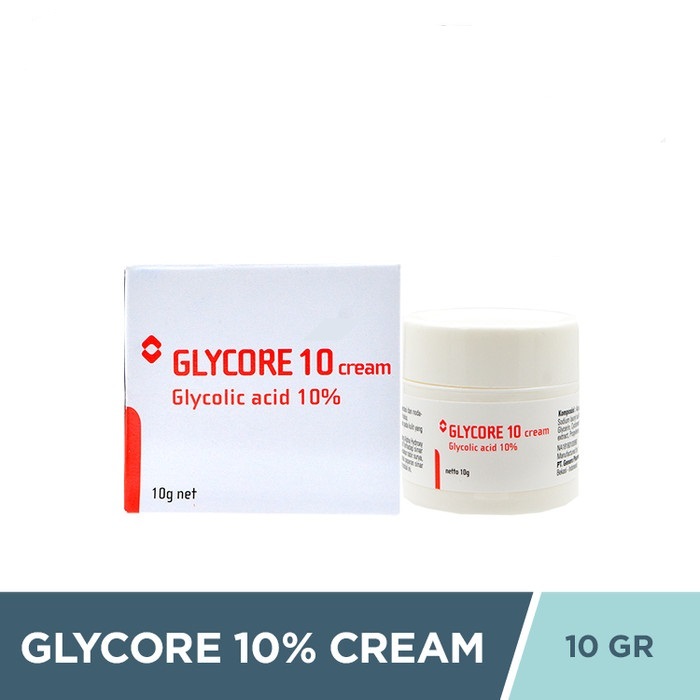 Jual GLYCORE CREAM 10 GR / GLYCOLIC ACID 10% / KRIM MENCERAHKAN KULIT ...