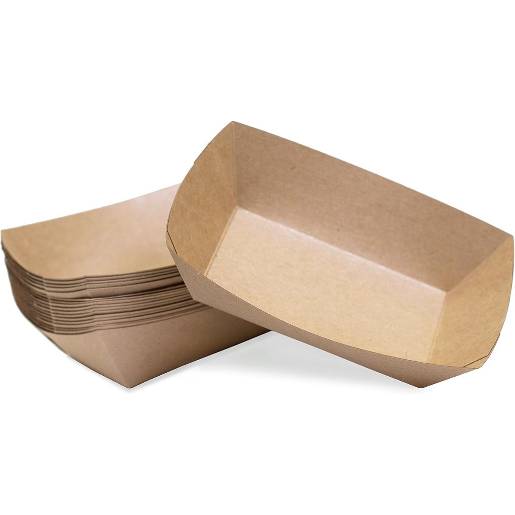 Jual paper food tray MEDIUM / piring kertas / food tray paper bahan ...
