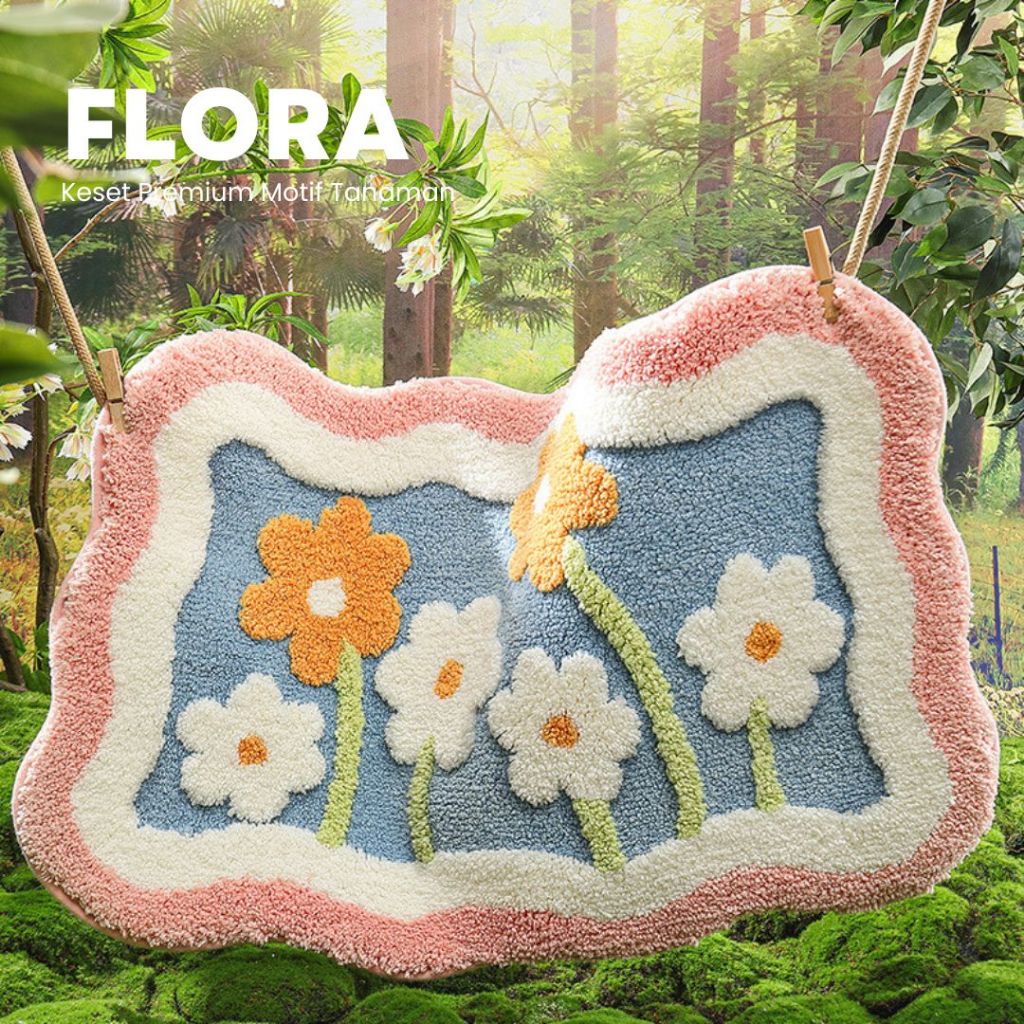 Jual Kivi - Keset Bulu Tebal Premium Motif Flora Aesthetic 45 x 65 cm ...