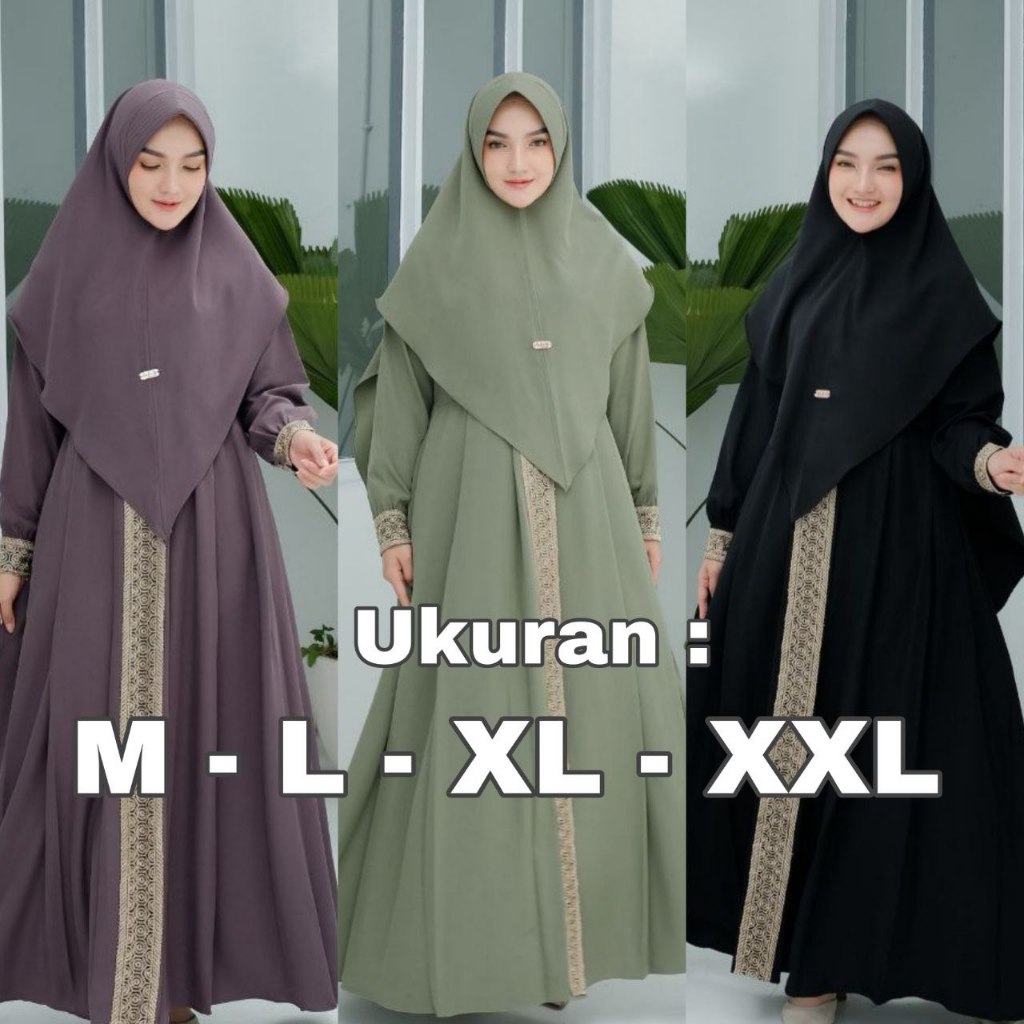 Jual Kanaya Syar'i Set Khimar Premium - Fashion Muslim Wanita Ukuran Jumbo M - L – XL - XXL ...