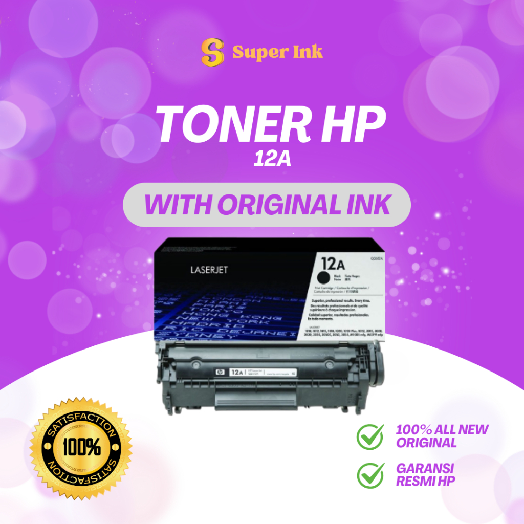 Jual Toner HP Laserjet 12A Black Original (Q2612A) | Shopee Indonesia