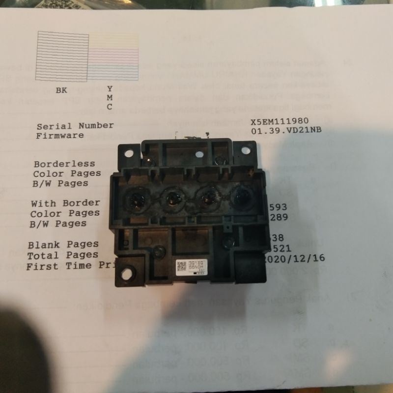 Jual Print head Epson L110 L210 L360 L355 L1110 L3110 L3150 original ...