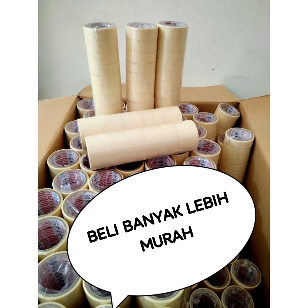 Jual Lakban Kertas/Masking Tape/Isolasi/Perekat kertas Kecil 3/4" (10 ...