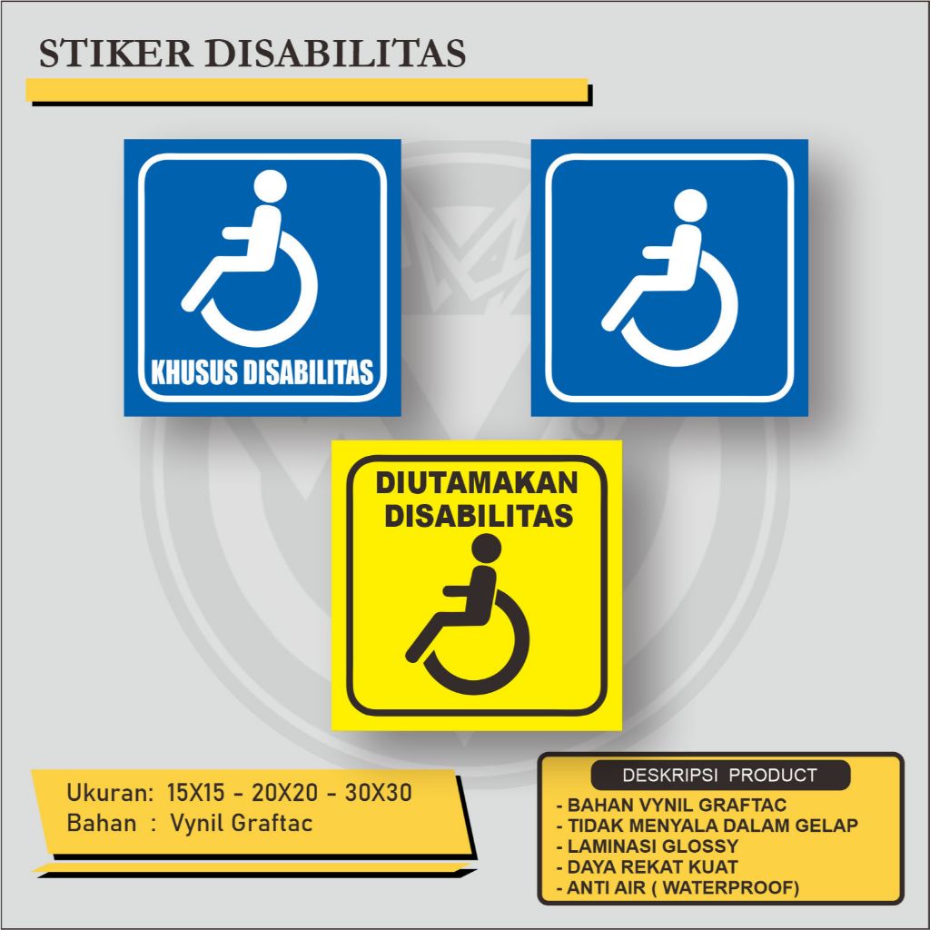 Jual STIKER TANDA KHUSUS DISABILITAS, STIKER DIUTAMAKAN DISABILITAS ...