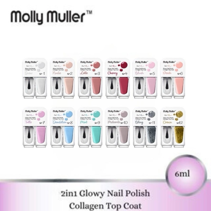 Jual MOLLY MULLER Glowy Nail Polish 6ml 1pcs | Shopee Indonesia