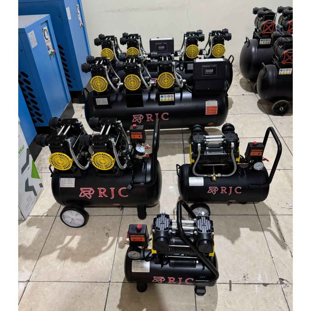 Jual Kompresor Oilless 1hp 2hp 3hp 4hp RJC Silent Compressor listrik 10 24 50 90 120 Liter RJC ...