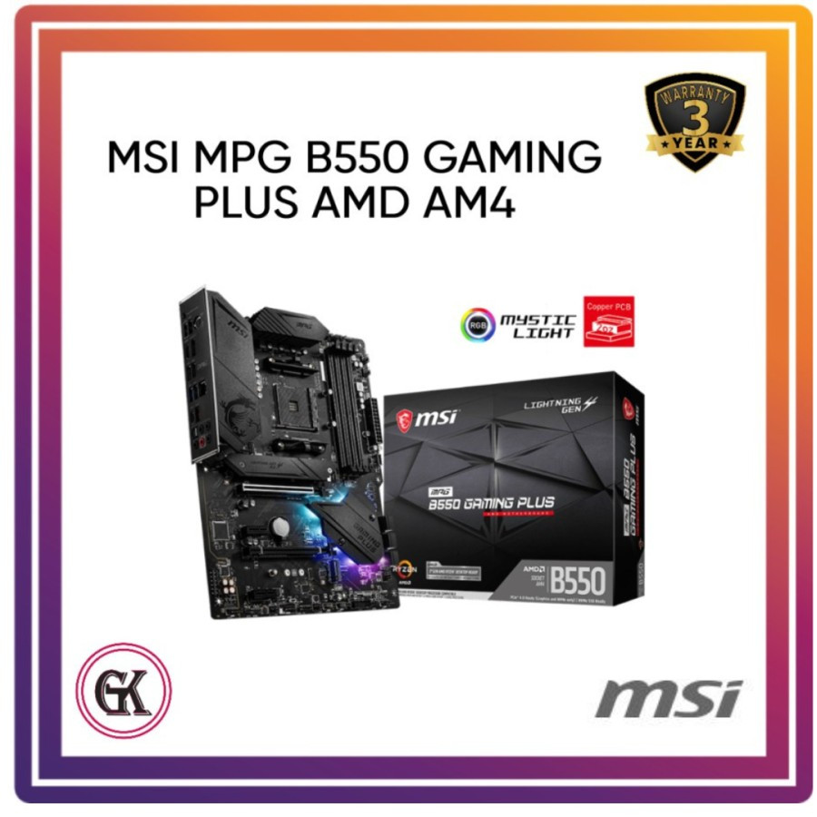 Jual MOTHERBOARD MSI MPG B550 GAMING PLUS (AMD / B550 / AM4) | Shopee ...