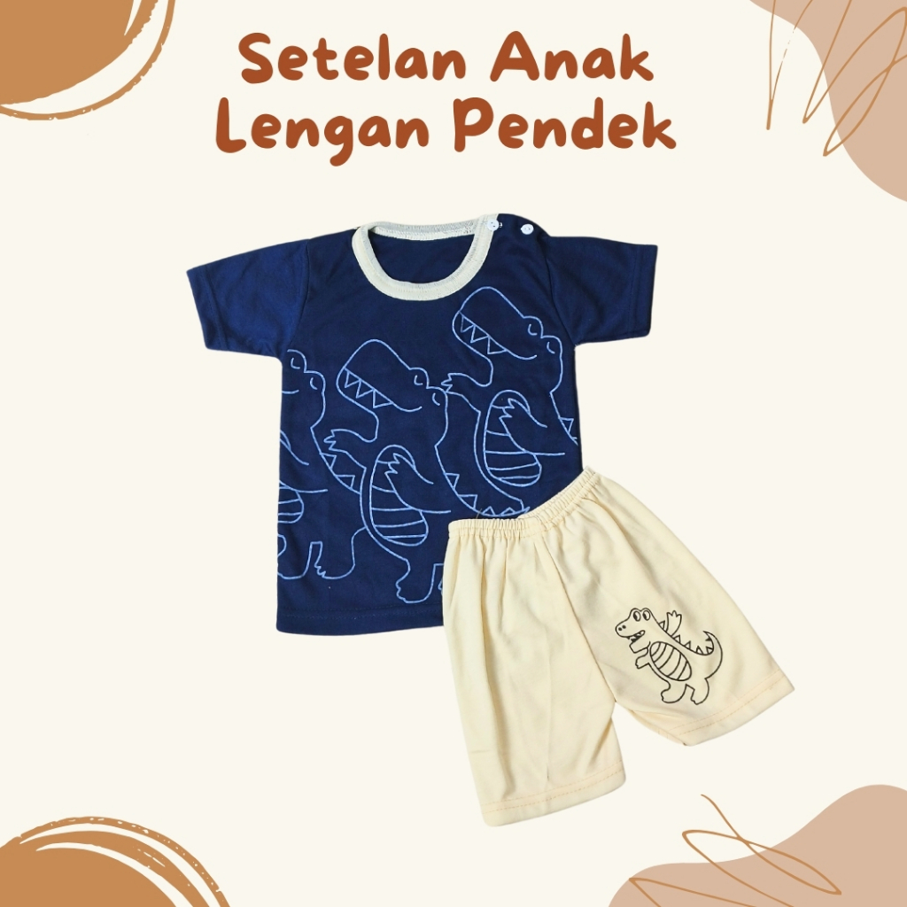 Jual Setelan Oblong Pendek DINO MARKONO/Setelan Baju Bayi Lengan Pendek ...