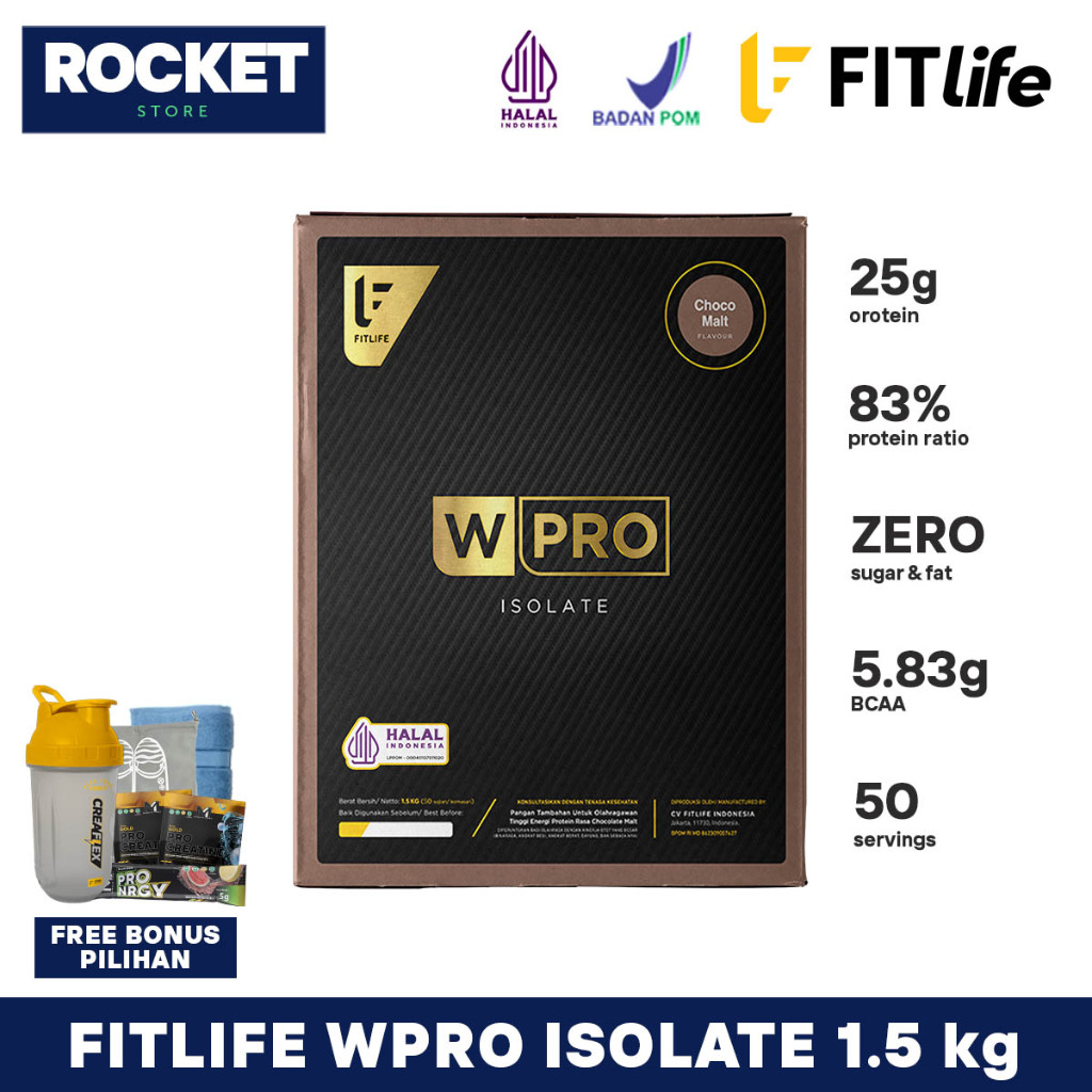 Jual Fitlife Wpro Iso Wheypro 3.3lbs (50 serving) Whey Protein Isolate ...