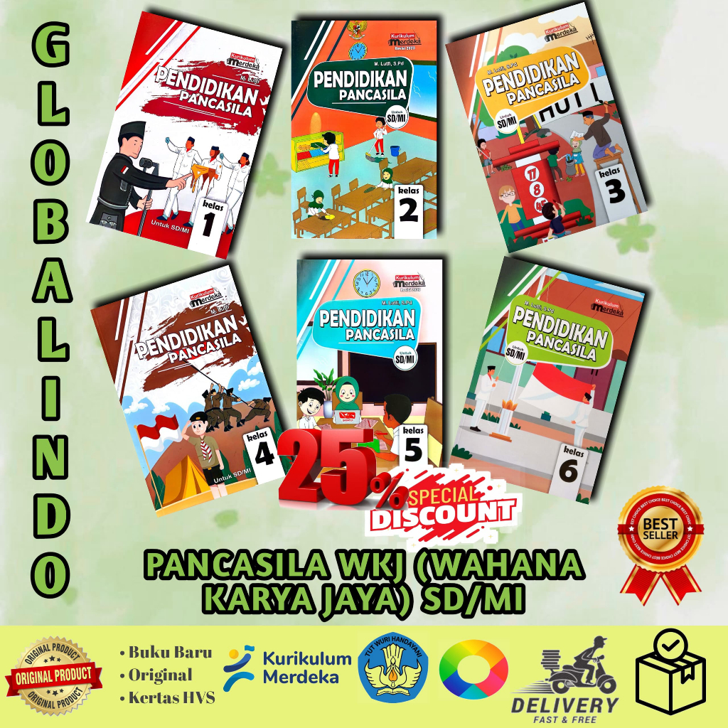 Jual Buku Siswa Pendamping PENDIDIKAN PANCASILA WKJ ( Wahana Karya Jaya ) Kelas 1,2,3,4,5,6 SD ...