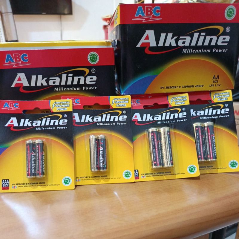 Jual Baterai Alkaline ABC AA A2 / Baterai Alkaline AAA A3 isi 2pcs | Shopee Indonesia