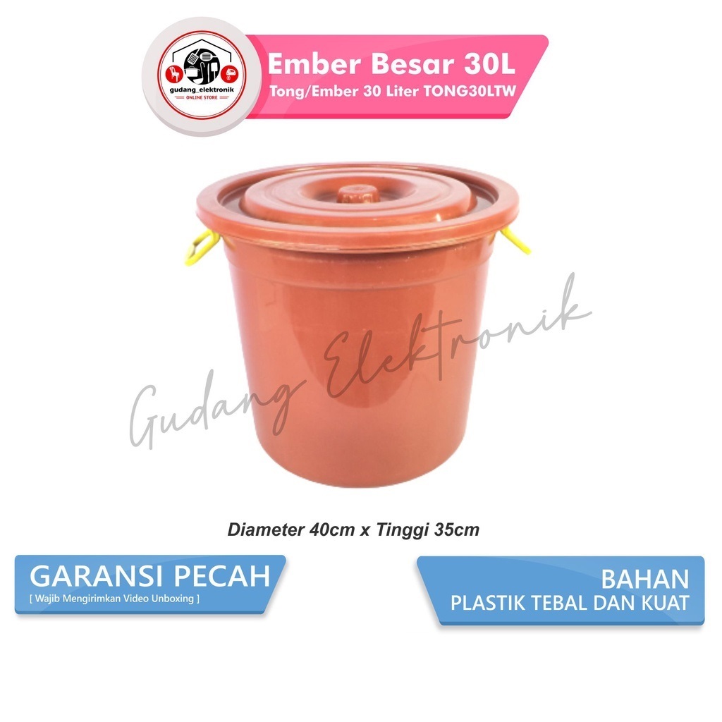 Jual Ember Plastik Kapasitas 30 Liter Warna Random Tong/Ember 30 Liter ...