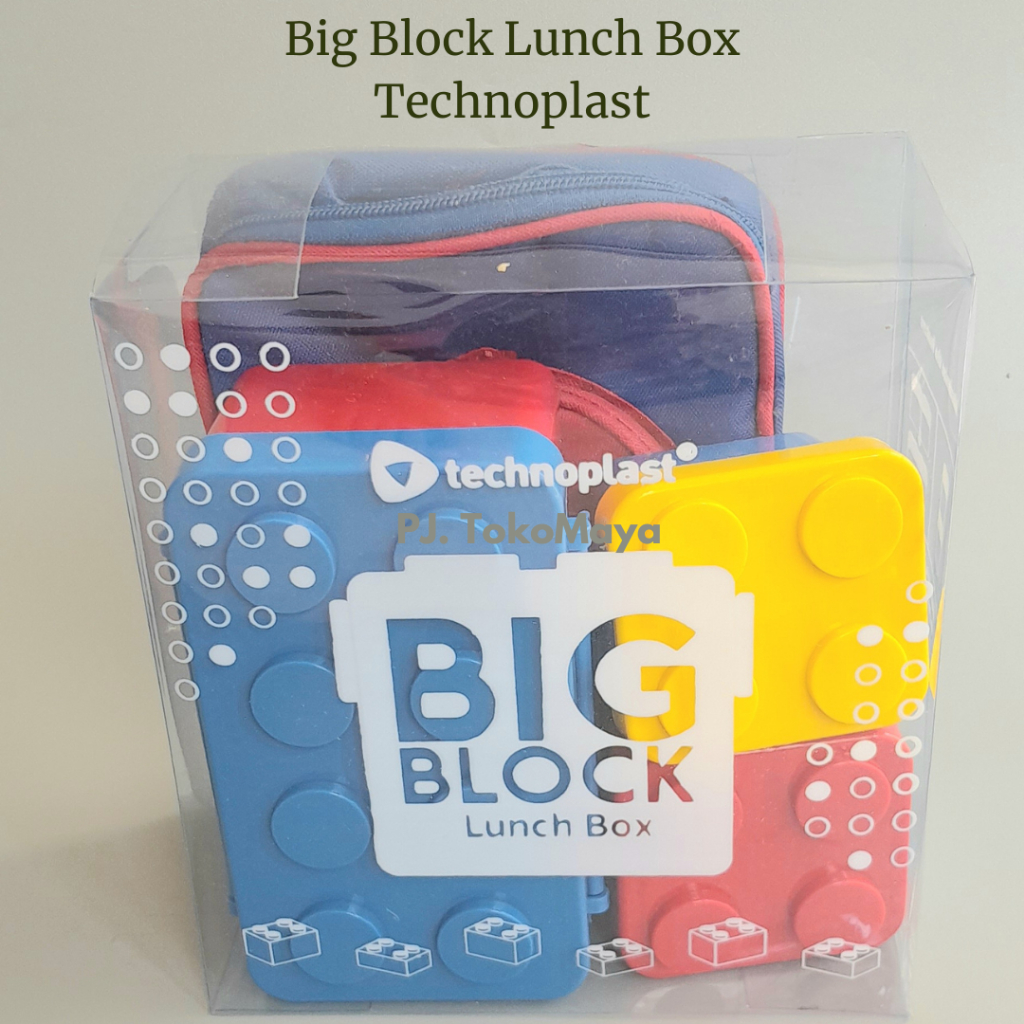 Jual Technoplast SLK019 Big Block Lunch Box Set Kotak Makan Bentuk Lego ...