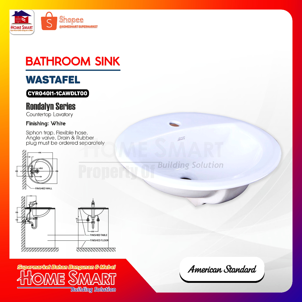 Jual Wastafel American Standard Tanam Rondalyn | Shopee Indonesia