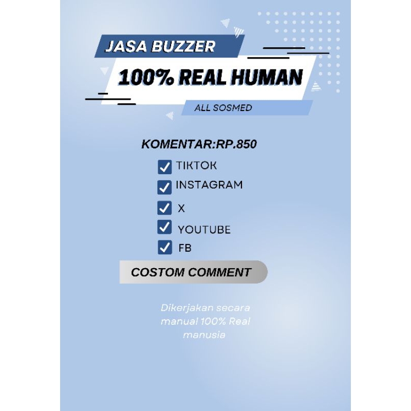 Jual jasa buzzer komen tiktok/ig/tweet/fb/yutub | Shopee Indonesia