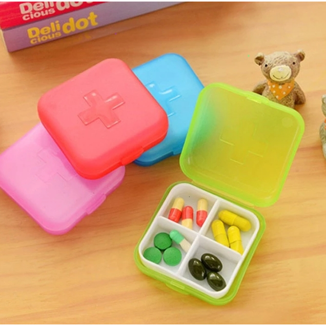 Jual Kotak Obat 4 Sekat Lipat Serbaguna / Kotak Penyimpanan Pill ...