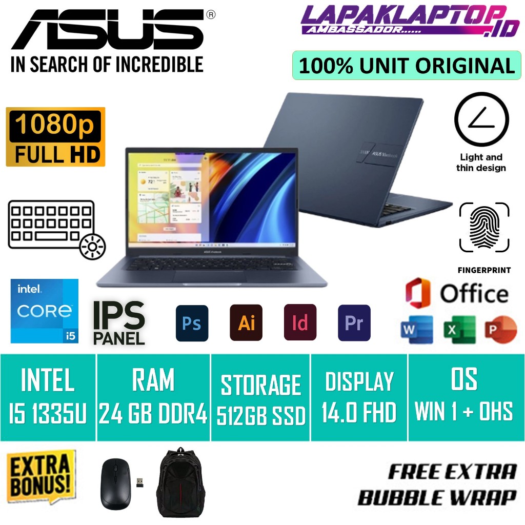 Jual Laptop Asus Vivobook 14 A1404VA VIPS551 Intel Core I5 1335U RAM ...