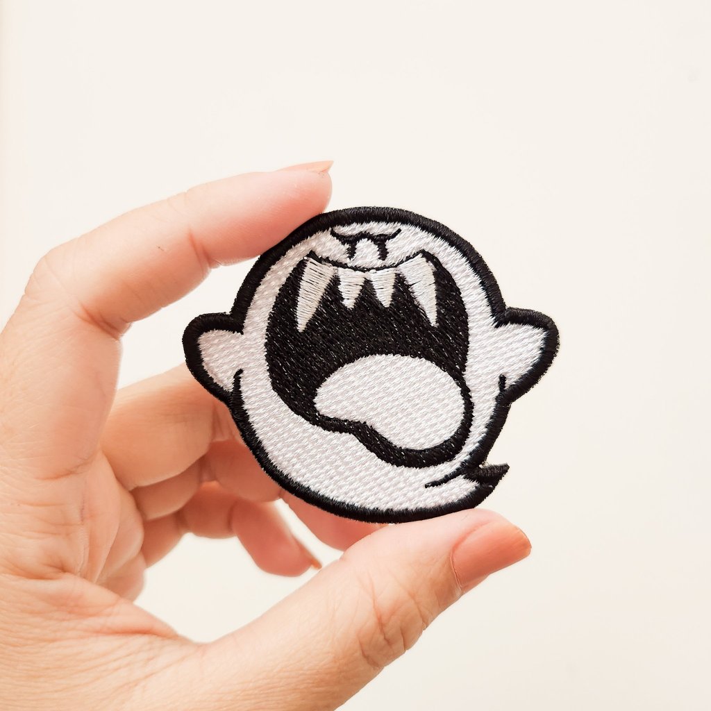Jual PATCH BORDIR HALLOWEEN / BADGE BORDIR BOO MARIO / SPOOKY FLYING GHOST IRON PATCH | Shopee ...