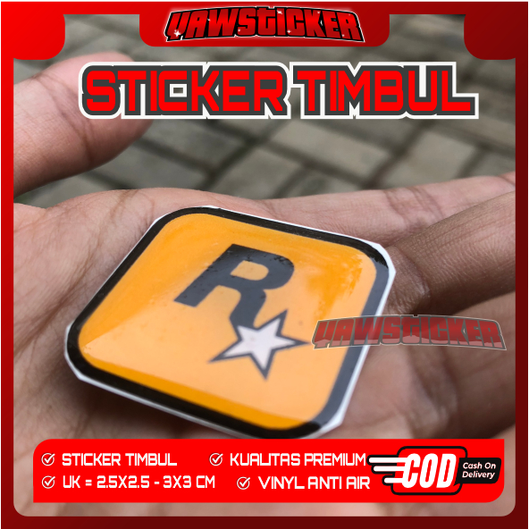 Jual EMBLEM LOGO GTA SAN ANDREAS LOGO R BINTANG LOGO GTA STICKER TIMBUL ...