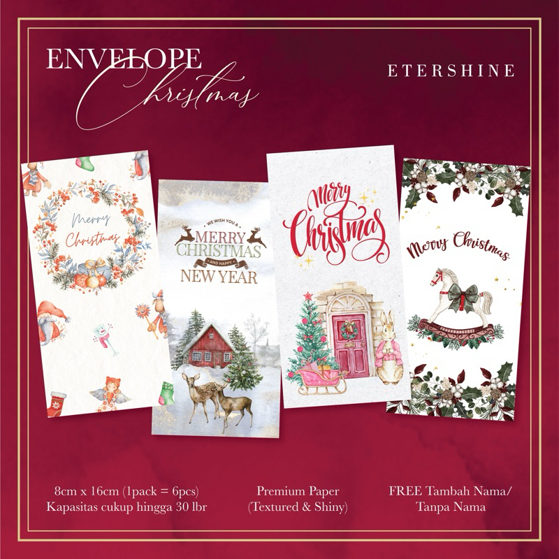 Jual Custom angpao Natal Tambah Nama Angpau Christmas Etershine ...