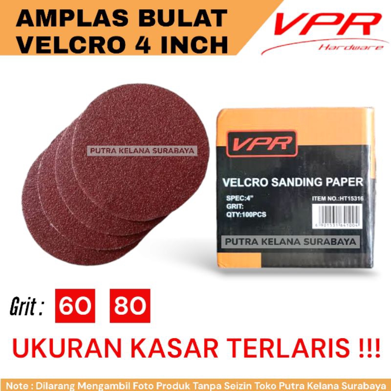 Jual [ 100 Lembar ] Amplas Velcro 4 inch Ukuran 60" Dan 80 " 100 ...