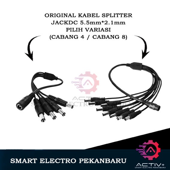 Jual ORIGINAL KABEL SPLITTER JACK DC 5.5*2.1mm (PILIH: CABANG 4 / 8 ) FEMALE TO MALE Cord CUMI ...