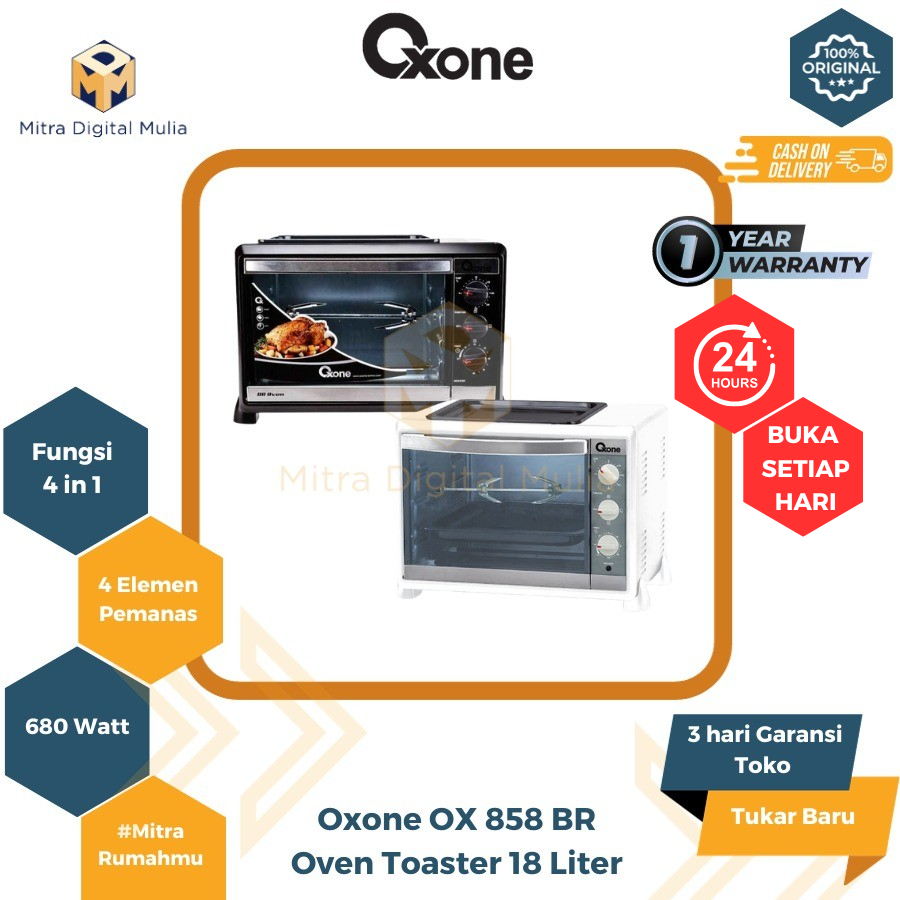 Jual Oxone OX 858 BR 4 in 1 Oven Rotisserie 18 Liter | Shopee Indonesia