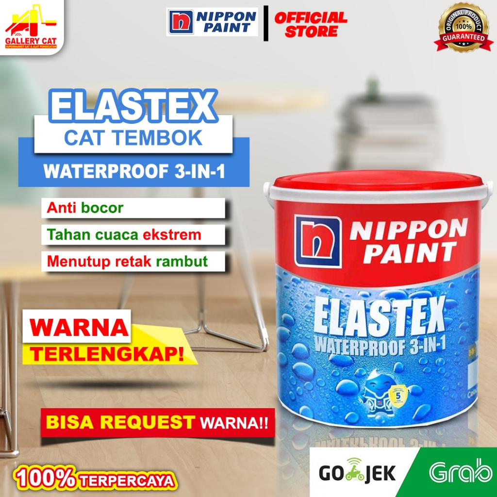Jual TERMURAH!! ELASTEX 3 IN 1 NIPPON PAINT 1KG / 1 KG WARNA LENGKAP Nippon paint elastex ...