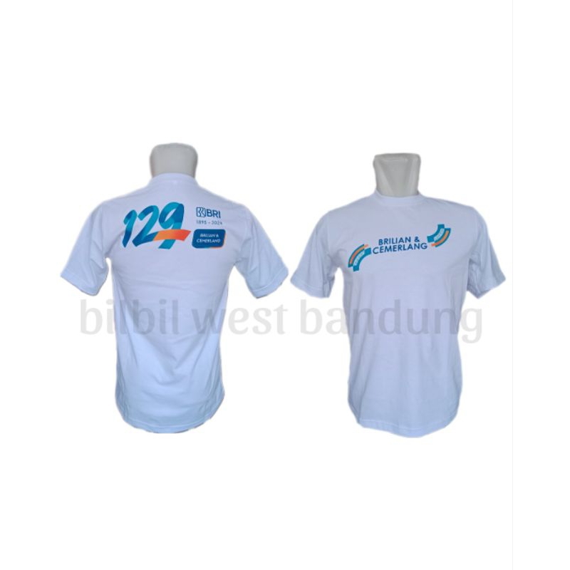 Jual Kaos HUT BANK BRI 129 Dewasa Putih Kaos BUMN Sesuai SE-BRI Bahan ...