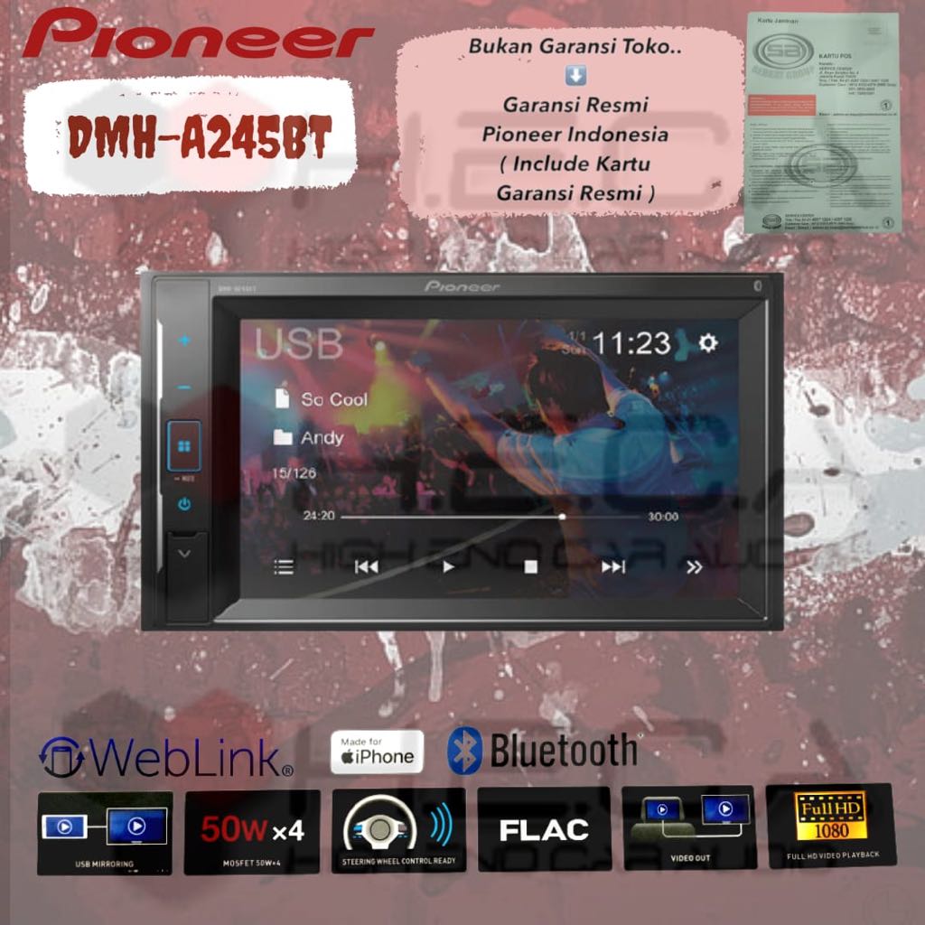Jual Pioneer DMH-A245BT Head Unit Double Din DMH A245 BT Tape Audio Mobil | Shopee Indonesia