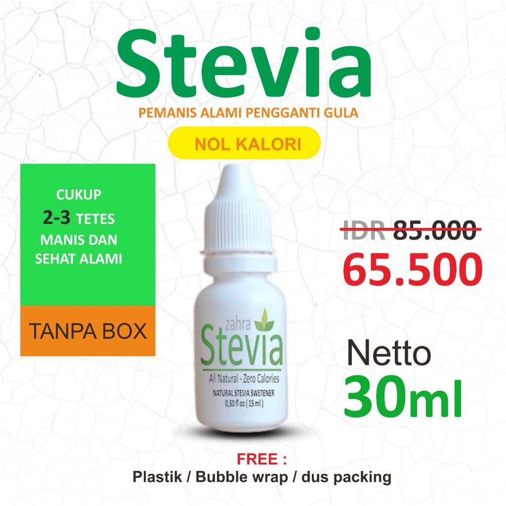 Jual Stevia Cair pengganti gula Nol Kalori Original 100% | Shopee Indonesia