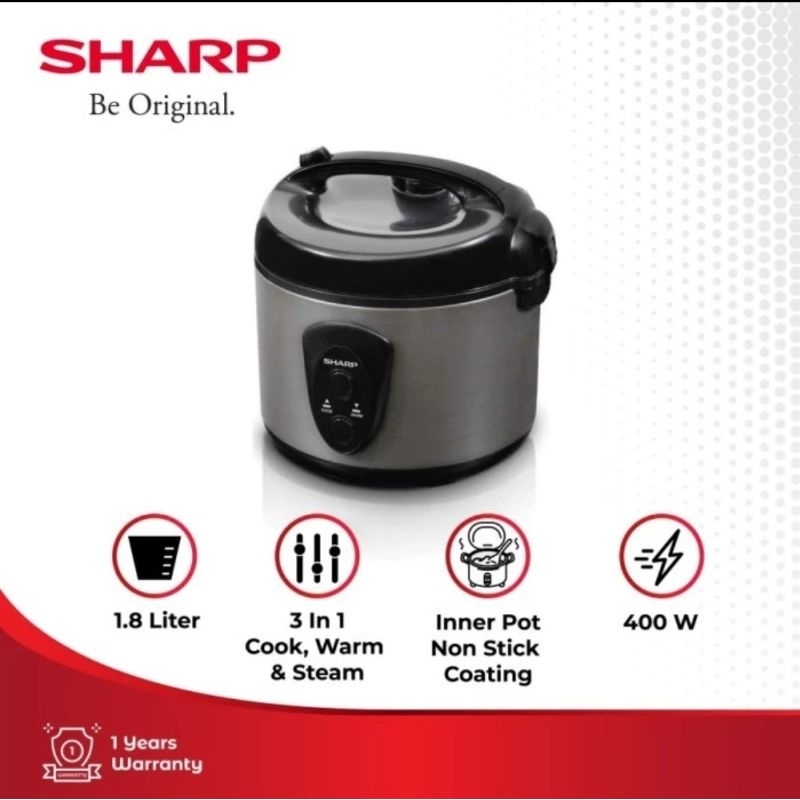 Jual SHARP RICE COOKER 3IN1 1,8L 390W KS-N18MG-SL | Shopee Indonesia