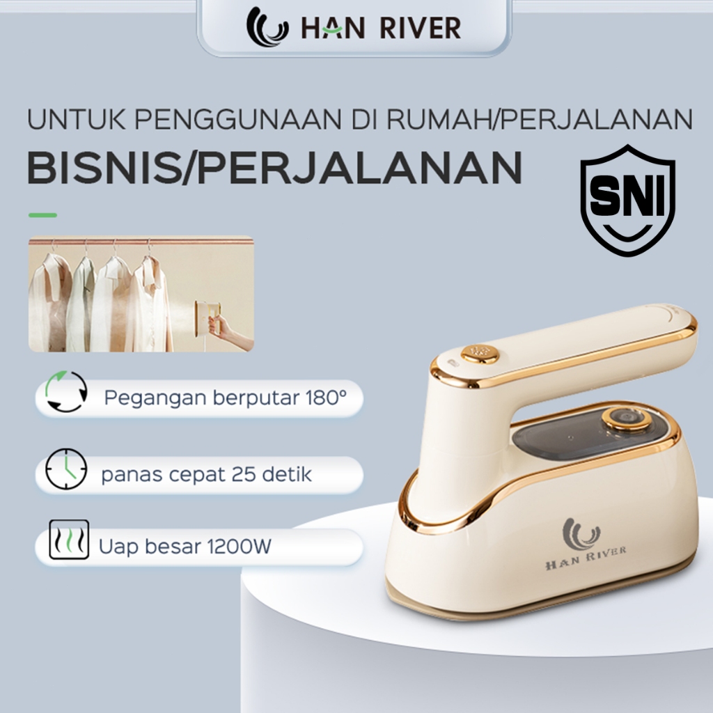 Jual HAN RIVER Setrika low watt 2in1 Setrika Uap Foldable setrika ...